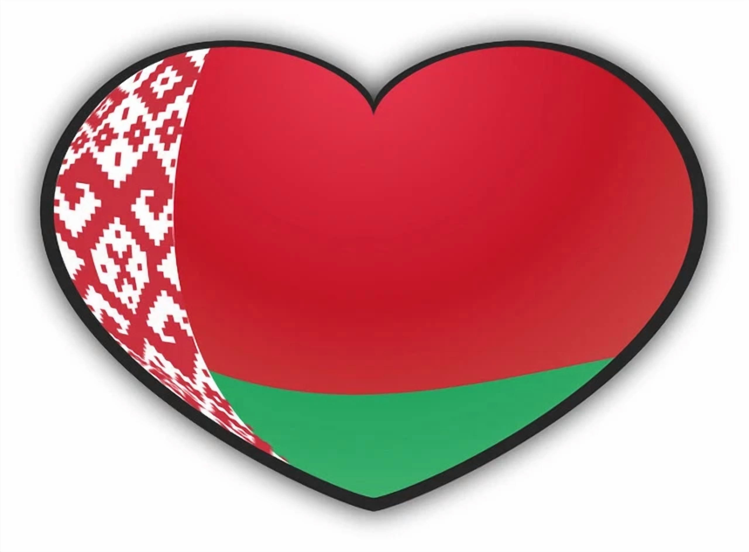 DOPASTICKER Belarus Heart Flag Sticker Decal Phone Decal Water Bottle ...