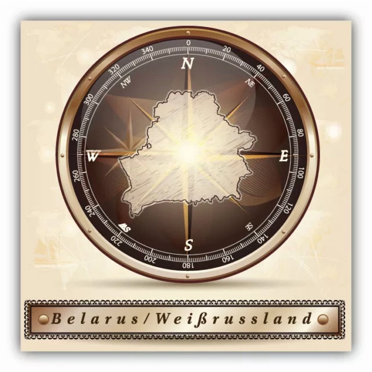 DOPASTICKER Belarus Map Compass Sticker Decal Phone Decal Water Bottle Stickers, Cars Stickers ...