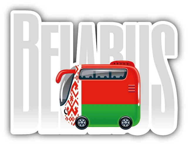 DOPASTICKER Belarus Travel Bus Flag Sticker Decal Phone Decal Water ...