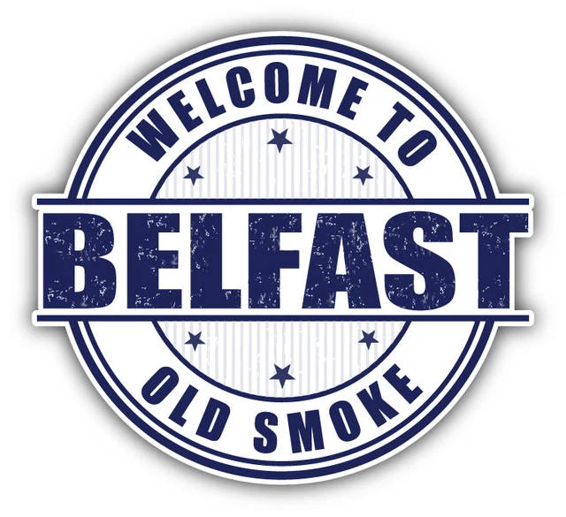 DOPASTICKER Belfast City Grunge Travel Stamp Sticker Decal Phone Decal ...
