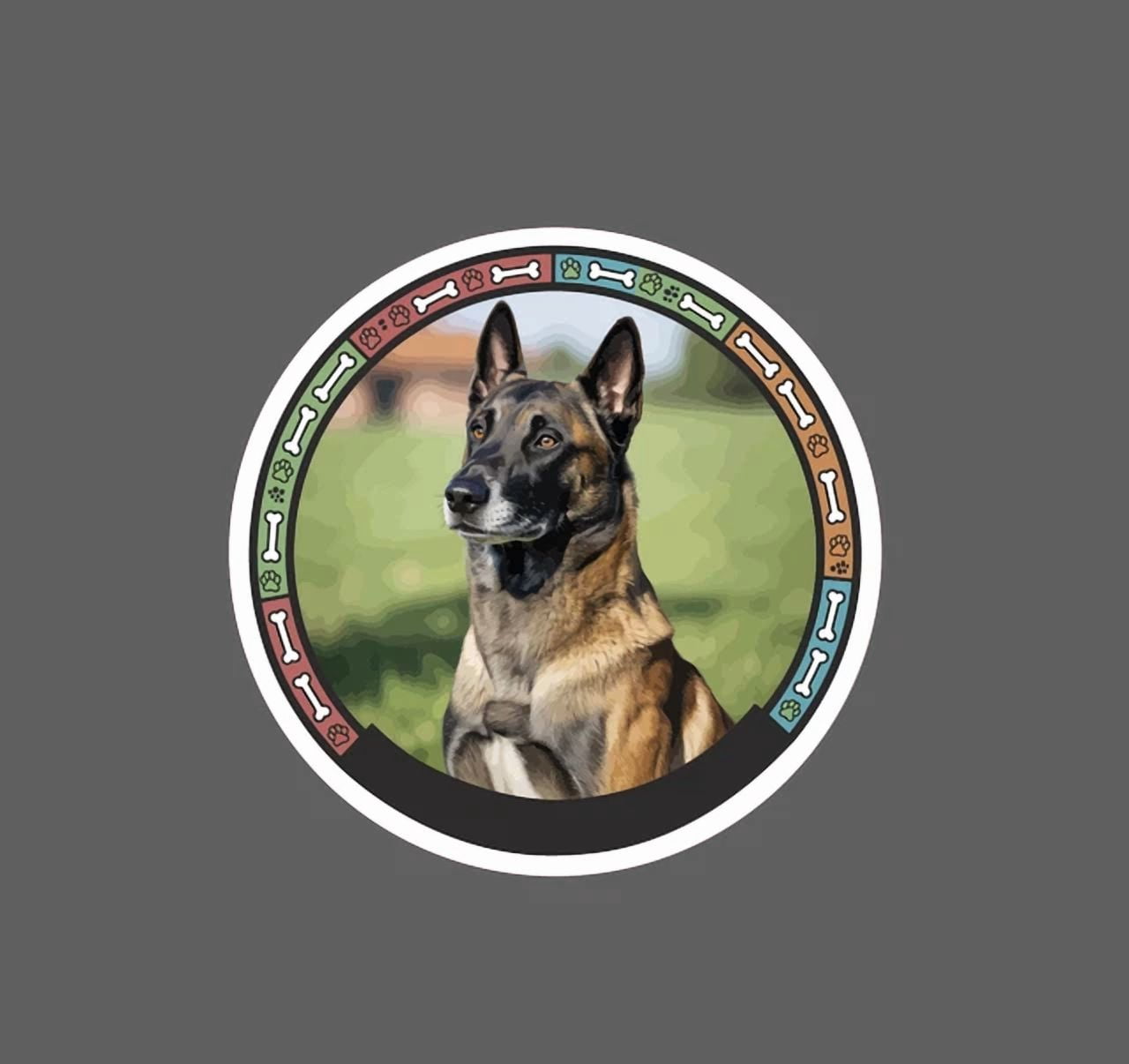 DOPASTICKER Belgian Malinois Sticker Dog Bone Pet Friend Athlete Gift ...