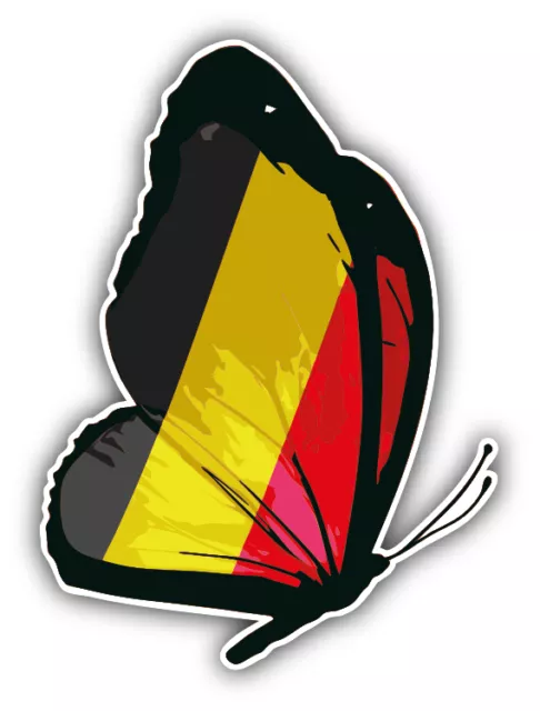 DOPASTICKER Belgium Flag Butterfly Sticker Decal Phone Decal Water ...