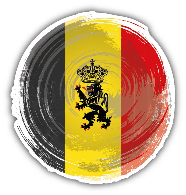 DOPASTICKER Belgium Flag Grunge Brushstroke Sticker Decal Phone Decal ...