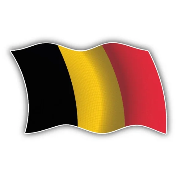 DOPASTICKER Belgium Wavy Flag Sticker Decal Phone Decal Water Bottle ...