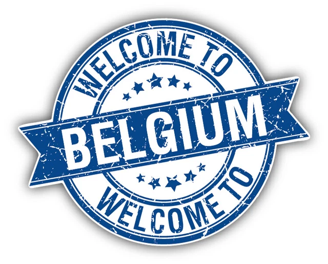 DOPASTICKER Belgium Welcome Stamp Sticker Decal Phone Decal Water ...