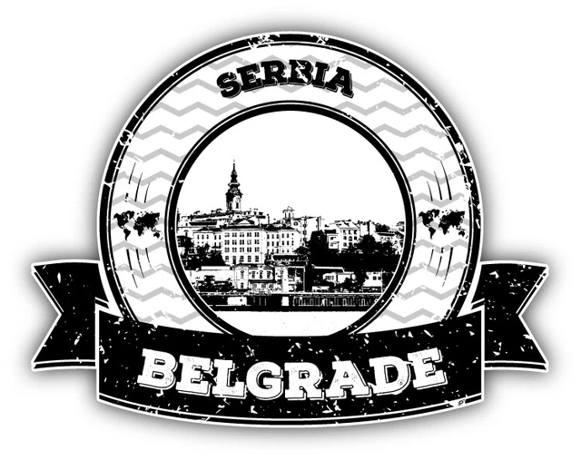 DOPASTICKER Belgrade Serbia Grunge Rubber Travel Sticker Decal Phone ...