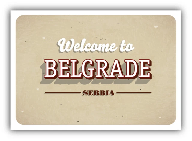 DOPASTICKER Belgrade Serbia Vintage Welcome Travel Label Sticker Decal ...