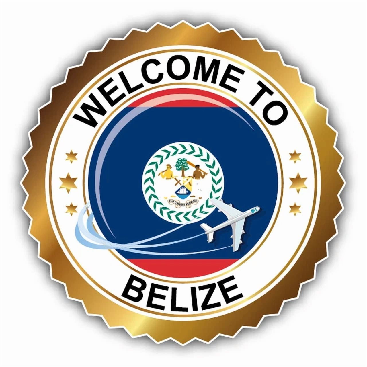 DOPASTICKER Belize Flag Welcome Label Sticker Decal Phone Decal Water ...