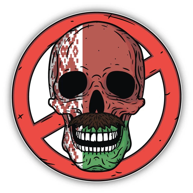DOPASTICKER Belrus Flag Skull Prohibition Sticker Decal Phone Decal ...