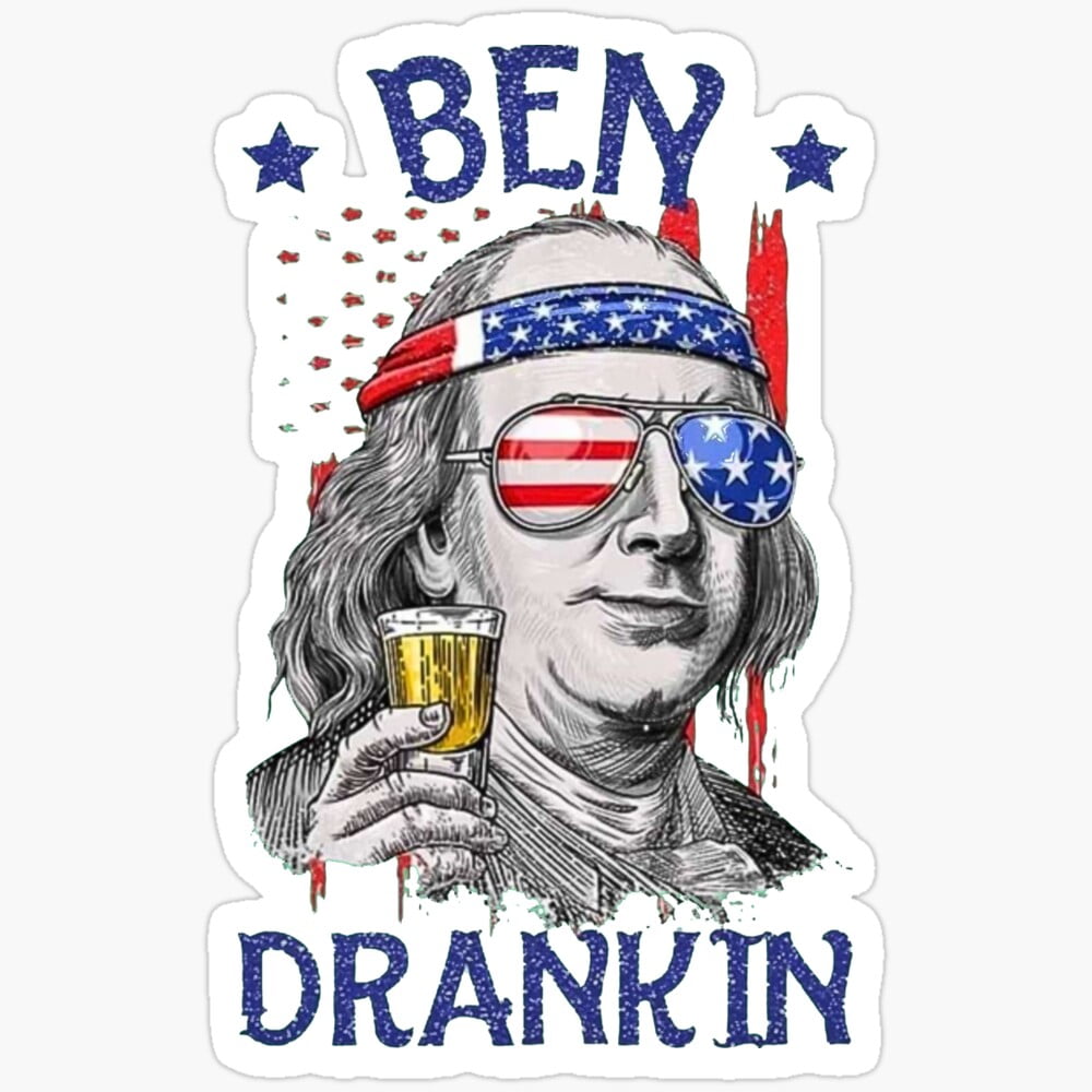 DOPASTICKER Ben Dranklin, American Flag - Sticker Fourth Of July Sticker, Independence Day ...