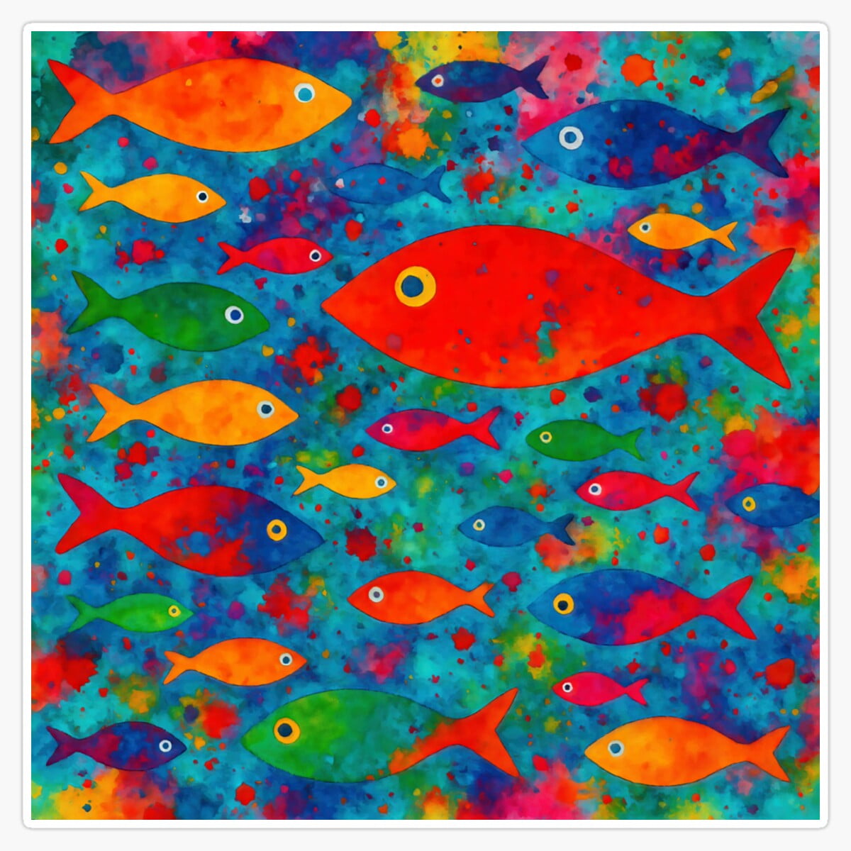 DOPASTICKER Beneath The Painted Sea Sticker, Phone Sticker Car Sticker ...