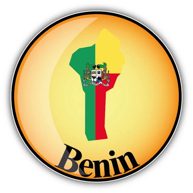 DOPASTICKER Benin Map Flag Label Car Sticker Phone Water Bottle ...
