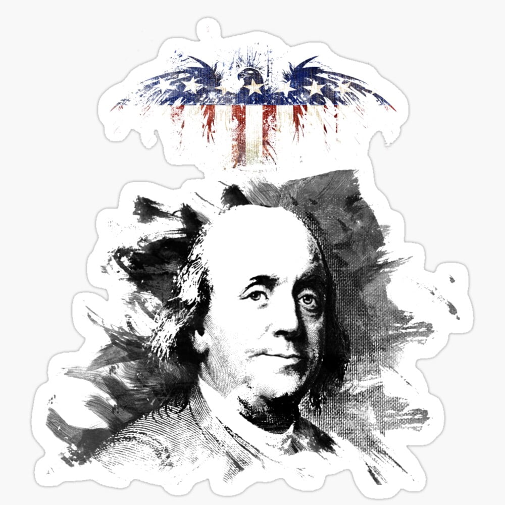 DOPASTICKER Benjamin Franklin Sticker Fourth Of July Sticker, Memorial ...