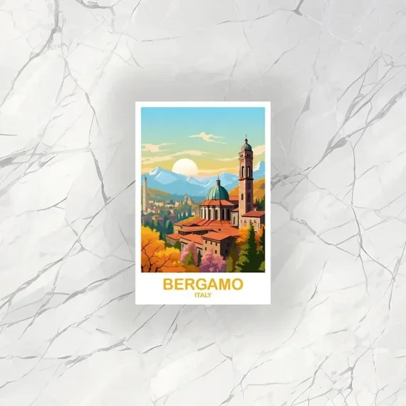 DOPASTICKER Bergamo Italy Travel Sticker European Art For Italy Travel ...