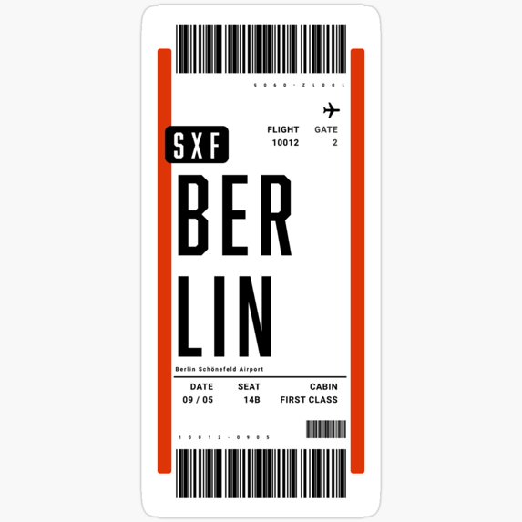 DOPASTICKER Berlin Germany Boarding Pass Sticker. Gift You - Decorate ...