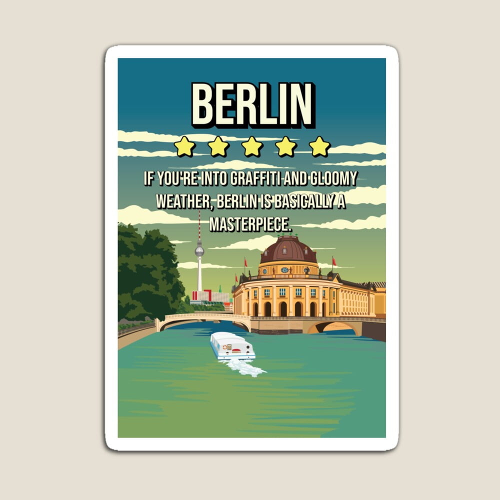 DOPASTICKER Berlin Germany Vintage Minimal Retro Travel Poster ...