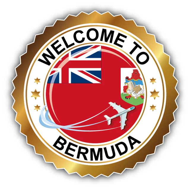 DOPASTICKER Bermuda Flag Welcome Label Sticker Decal Phone Decal Water ...