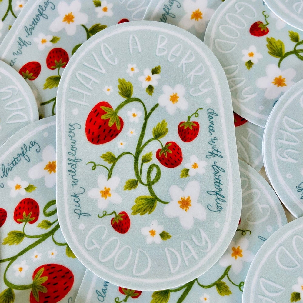 DOPASTICKER Berry Good Day Sticker, Waterproof Sticker Phone Sticker ...