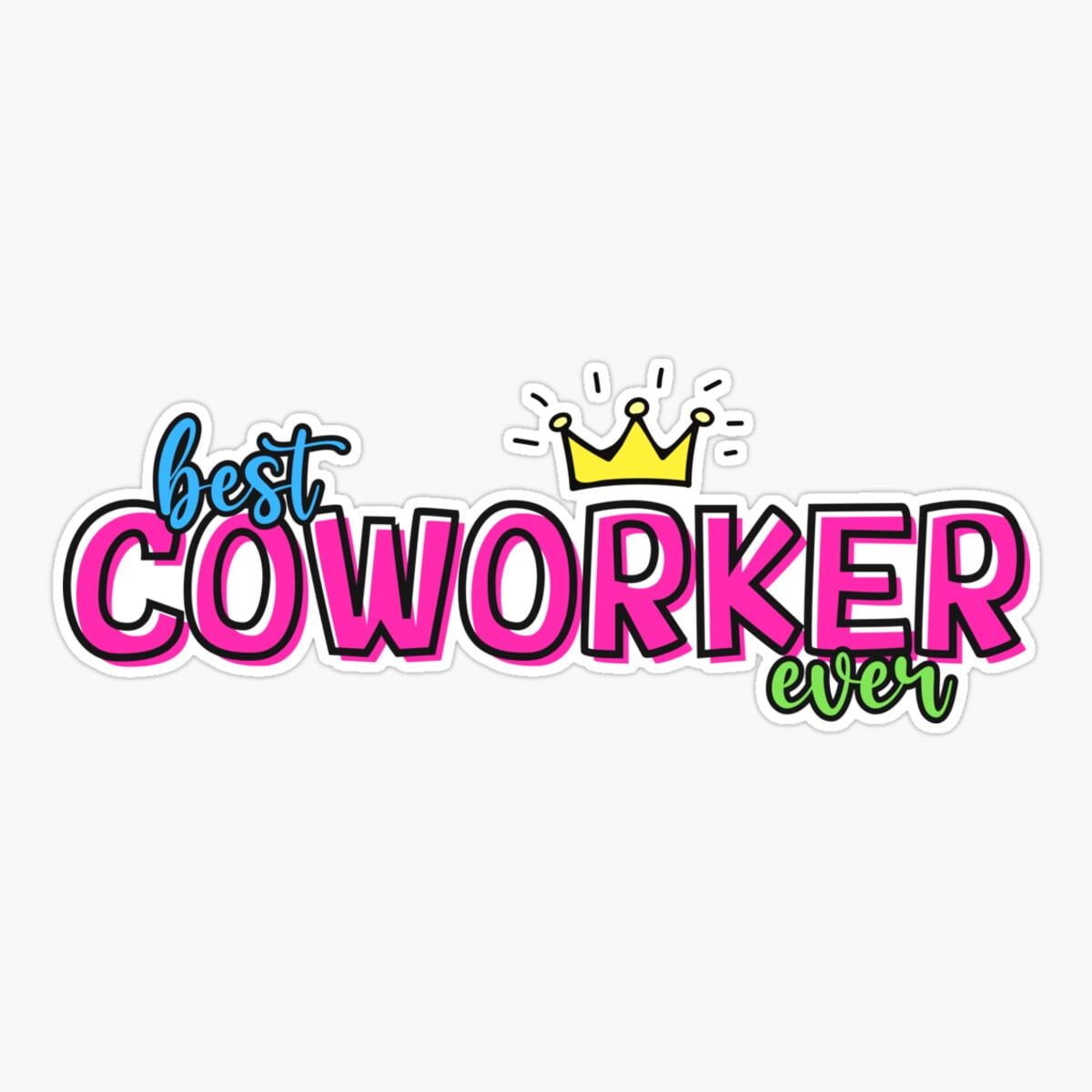 DOPASTICKER Best Coworker Ever Sticker, Phone Sticker Water Bottle ...