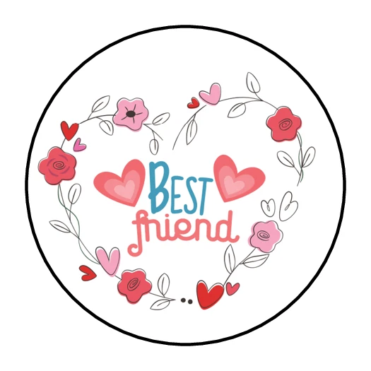 DOPASTICKER Best Friend Stickers Flowers Hearts Phone Decal Water ...