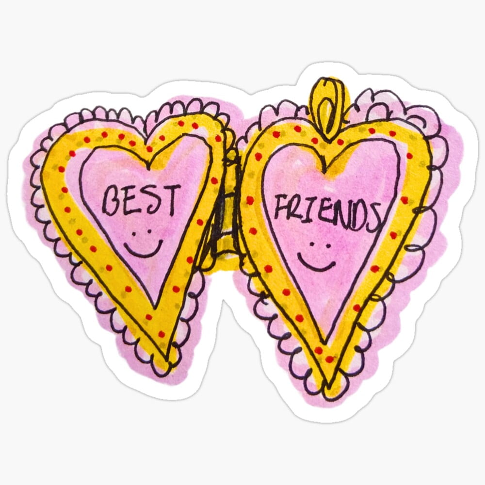 DOPASTICKER Best Friends Locket Sticker Phone Sticker, Latop Sticker ...