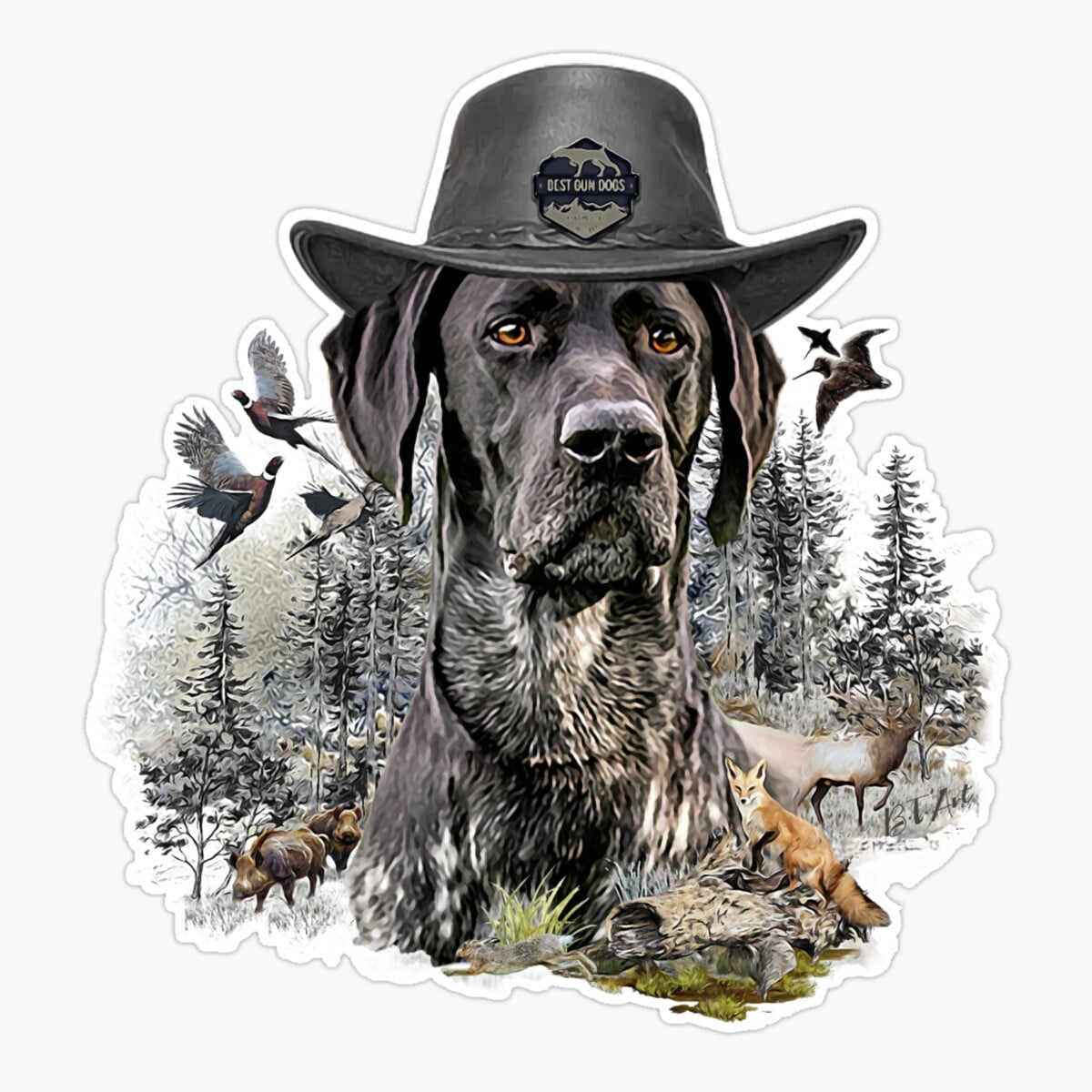 DOPASTICKER Best Hunting Dogs (Gsp) Sticker, Phone Sticker Car Sticker ...