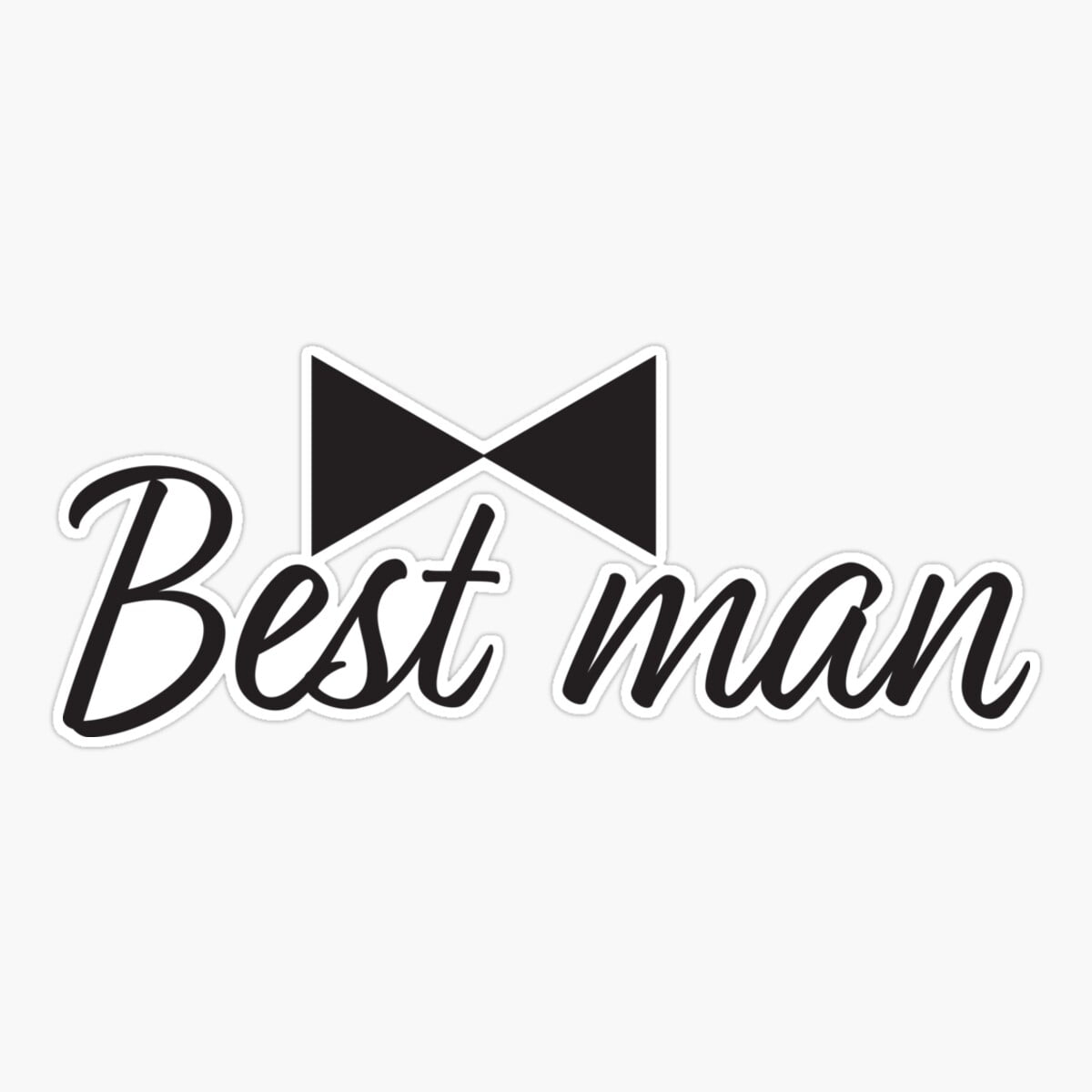 DOPASTICKER Best Man Text And Bow Tie Sticker, Phone Sticker Car ...