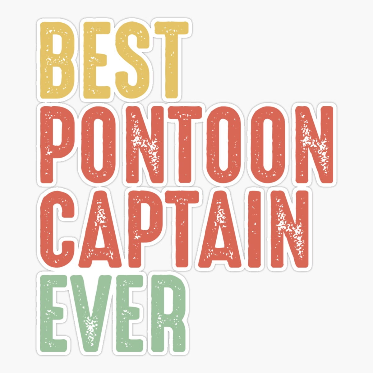 DOPASTICKER Best Pontoon Captain Ever, Vintage Pontoon Boat Owner Gifts ...