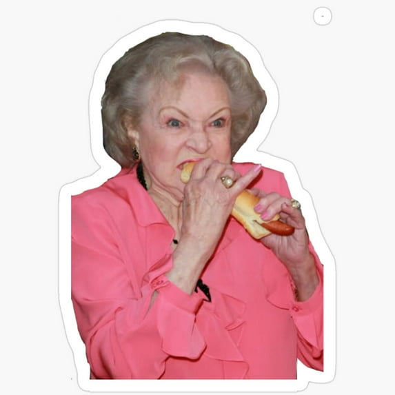 DOPASTICKER Betty White Hot Dog Sticker, Waterproof Decal For Pet ...