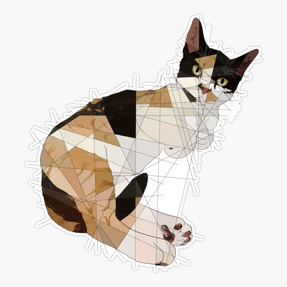 DOPASTICKER Beverage The Cat Sticker, Phone Sticker Water Bottle ...