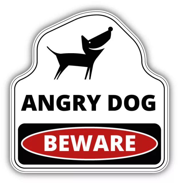 DOPASTICKER Beware Angry Dog Danger Sign Sticker Decal Phone Decal ...