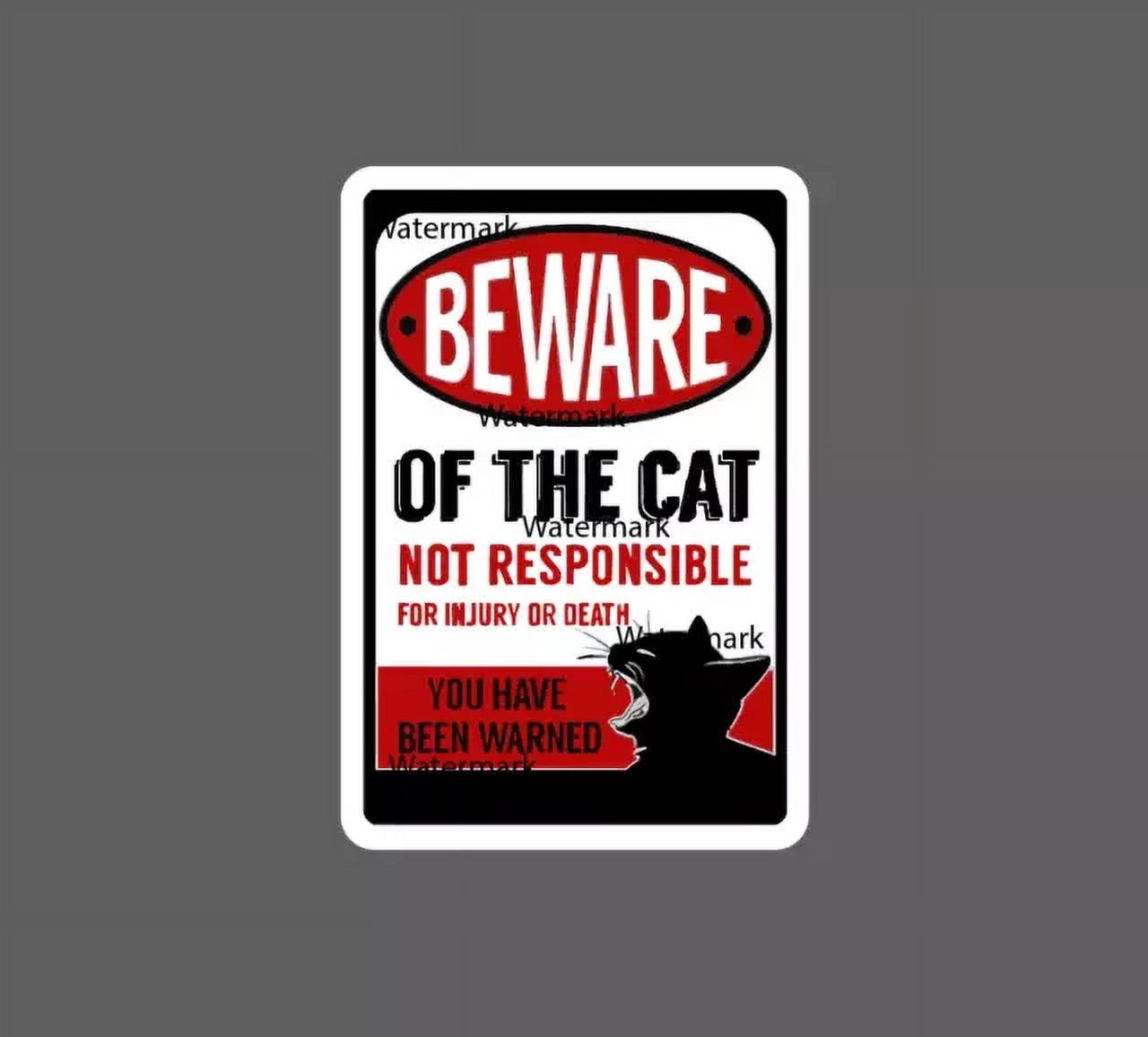 DOPASTICKER Beware Of Cat Injury Death Decorative Laptop, Phone ...