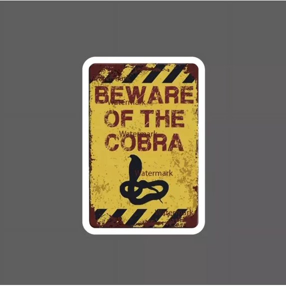 DOPASTICKER Beware Of Cobra Stickernake Caution Sticker Phone Sticker ...