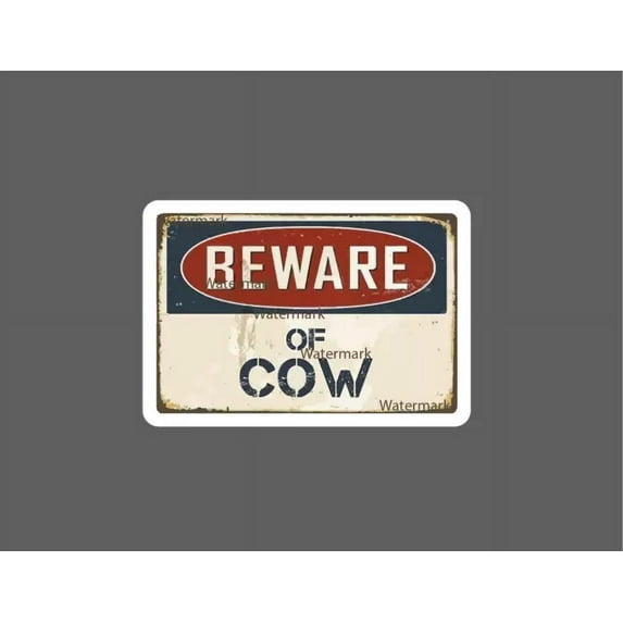DOPASTICKER Beware Of Cow Sticker Caution Farm Sticker Phone Sticker ...