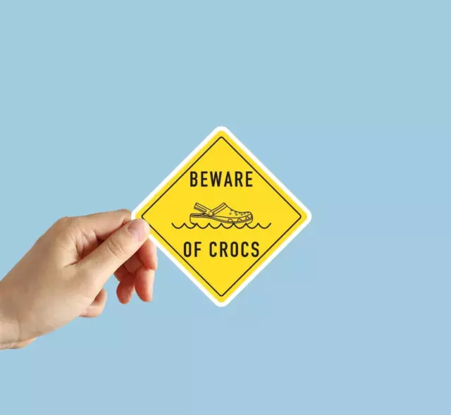 DOPASTICKER Beware Of Crocs Sticker Phone Decal Water Bottle Stickers ...