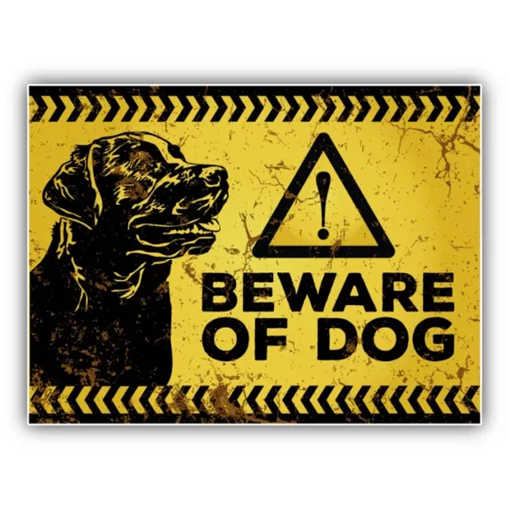DOPASTICKER Beware Of Dog Grunge Warning Sign Style 3 Sticker Decal ...