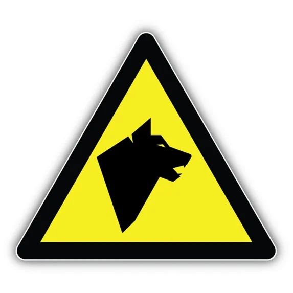 DOPASTICKER Beware Of Dog Warning Sign Sticker Decal Phone Decal Water ...