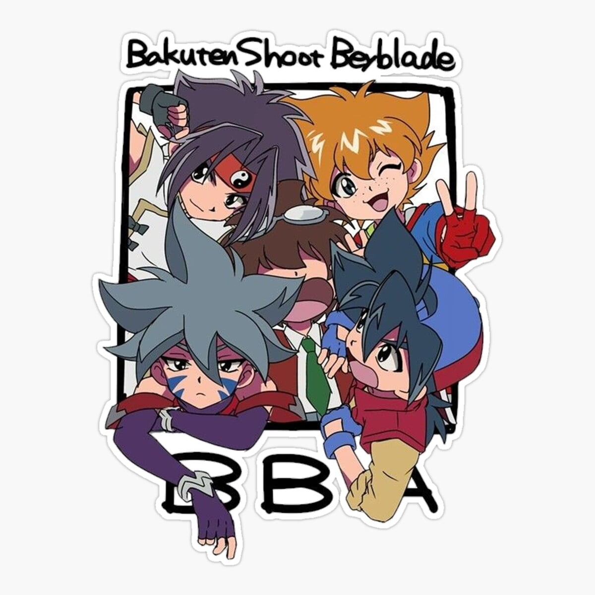 DOPASTICKER Beyblade Bakuten Sticker, Phone Sticker Water Bottle ...