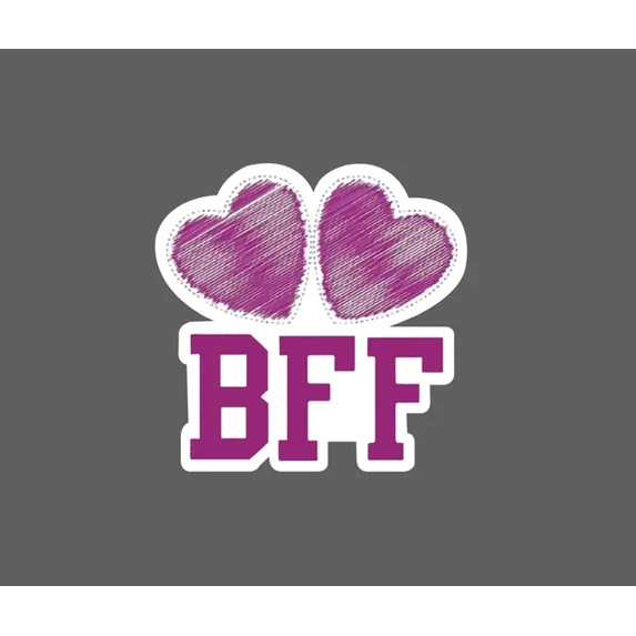 DOPASTICKER Bff Sticker Hearts Pink Best Friends Love Sticker Phone ...