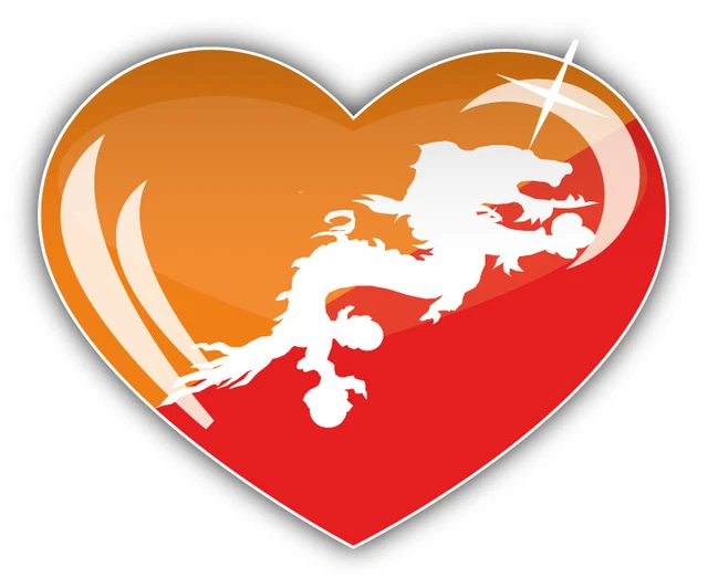 DOPASTICKER Bhutan Flag Heart Sticker Decal Phone Decal Water Bottle ...