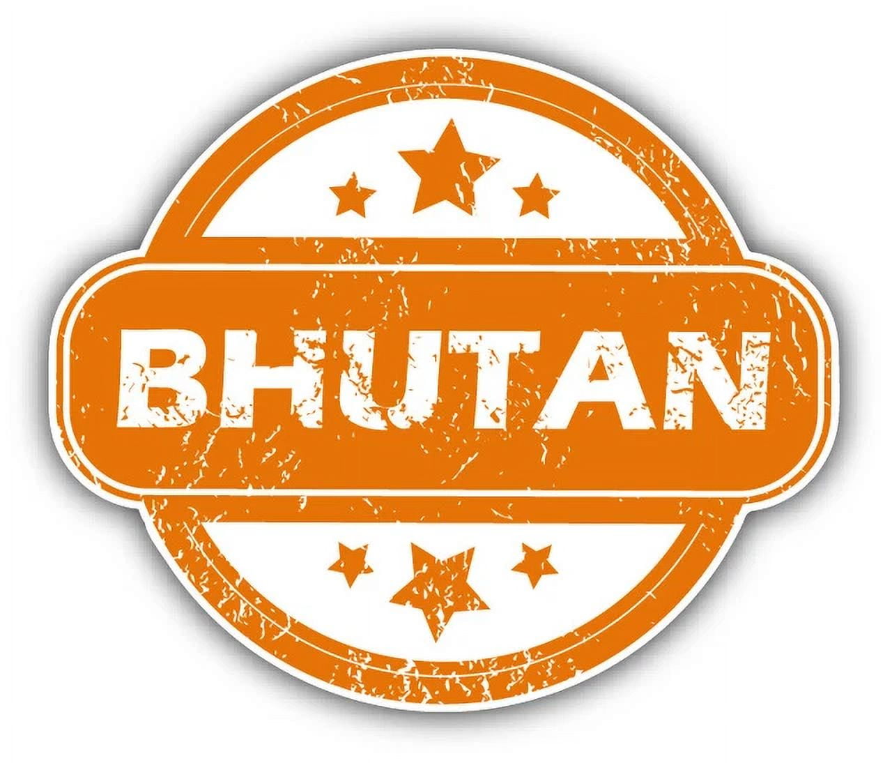 DOPASTICKER Bhutan Grunge Rubber Sticker Decal Phone Decal Water Bottle ...