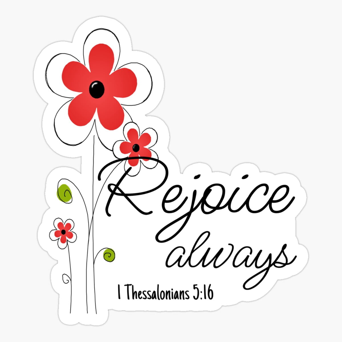 DOPASTICKER Bible Verse, Rejoice Always 1 Thessalonians 516 Sticker ...
