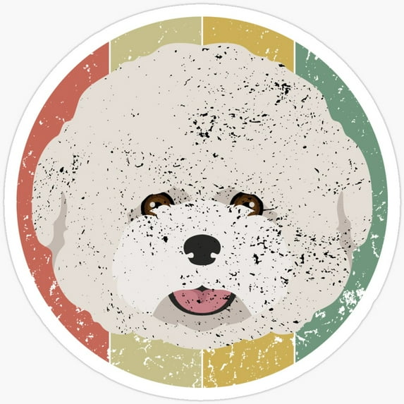 DOPASTICKER Bichon Frise Dog Breed Rescue Puppies, Retro Design Gift ...