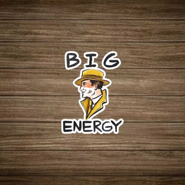 DOPASTICKER Big Energy Motivational Vintage Man In Yellow Hat Sticker ...