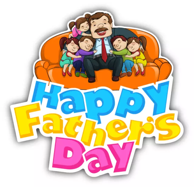 DOPASTICKER Big Family Happy Father'S Day Card Sticker Decal Phone ...