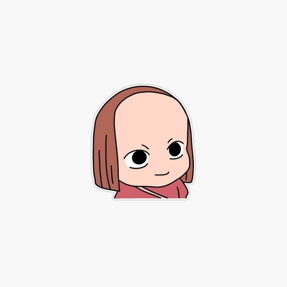 DOPASTICKER Big Forehead Girl Sticker, Phone Sticker Water Bottle ...