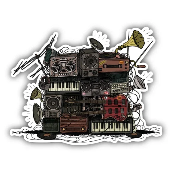 DOPASTICKER Big Universal Music Center Sticker Decal Phone Decal Water ...