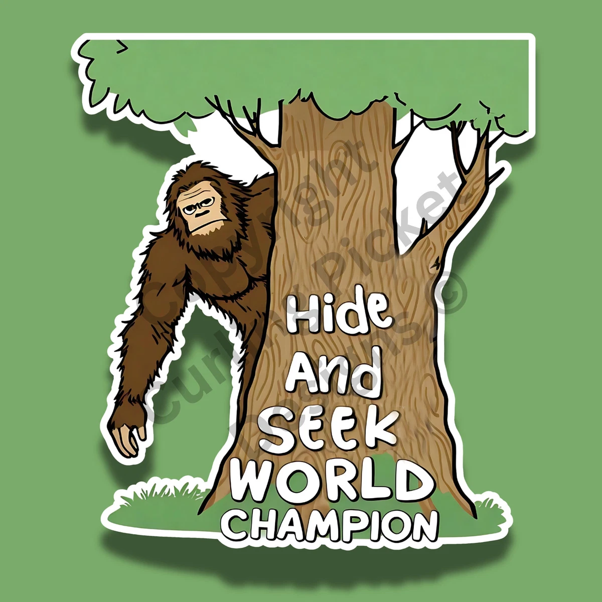 DOPASTICKER Bigfoot Hide And Seek World Champion Sasquatch Cryptid ...