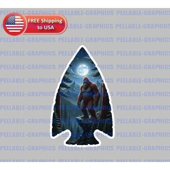 DOPASTICKER Bigfoot Sasquatch Arrowhead Sticker Phone Sticker, Latop ...