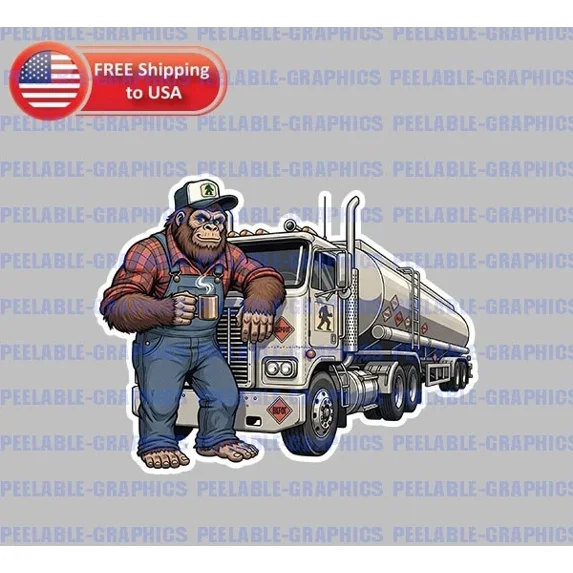 DOPASTICKER Bigfoot Sasquatch Trucker Sticker Big Rig Semi Sticker ...